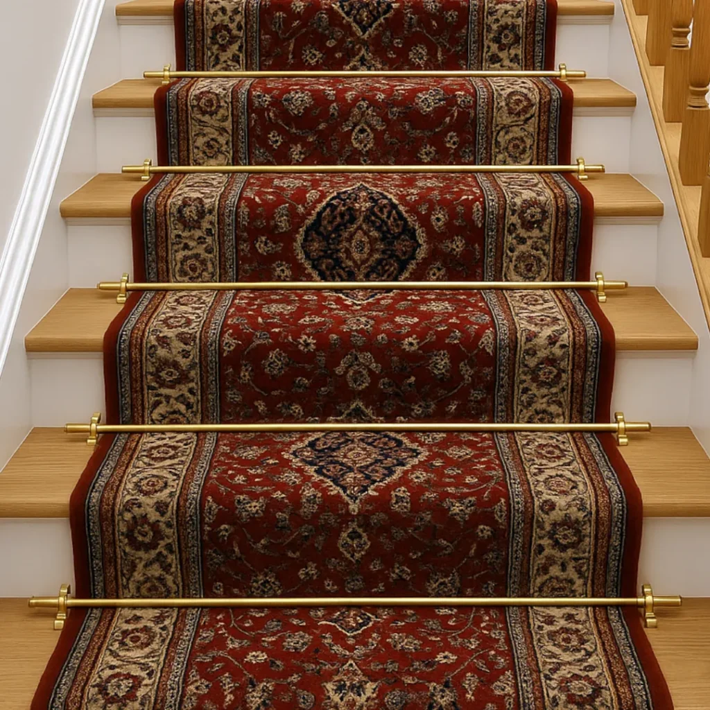 16mm Solid Brass Stair Rods - Luxurious Elegance & Function | Woven Bliss